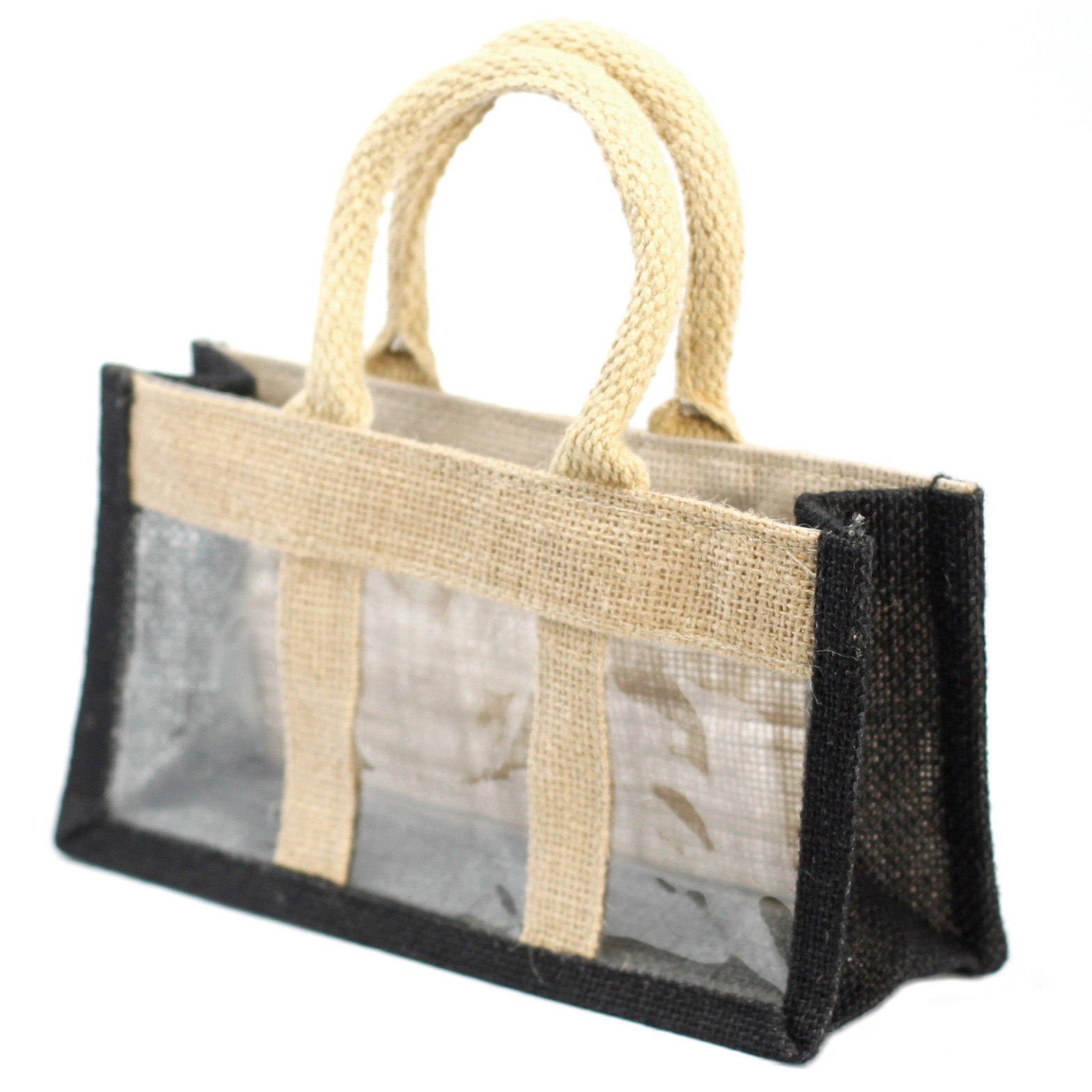 Three Jar Jute Gift Bag - Black - Soft Handle - AWGifts Europe ...